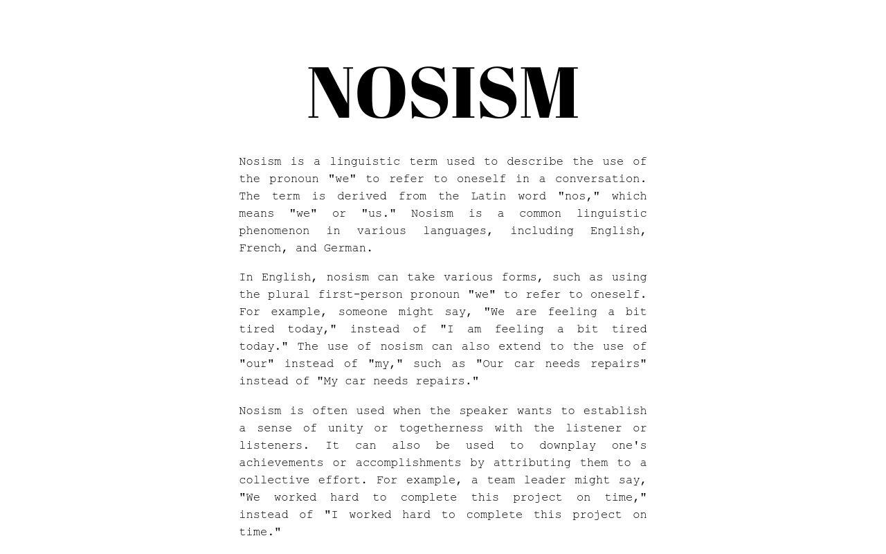 Nosism